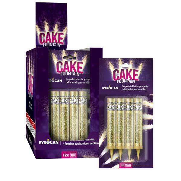 Gold Cake Fountain: 4-Pack (30 Sec)| pyrocan